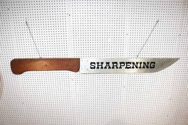 Vintage D/s Knife Sharpening Sign Knife Shape