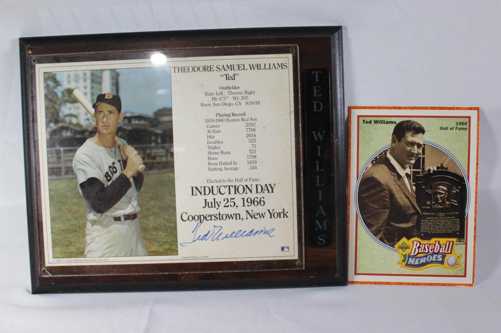 TED WILLIAMS HALL OF FAME PLAQUE & CARD (#0092) on Aug 28, 2021 ...