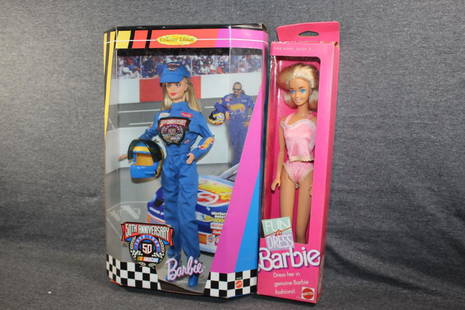 2 Pc. Barbie Lot Nascar & 1989 Fun To Dress