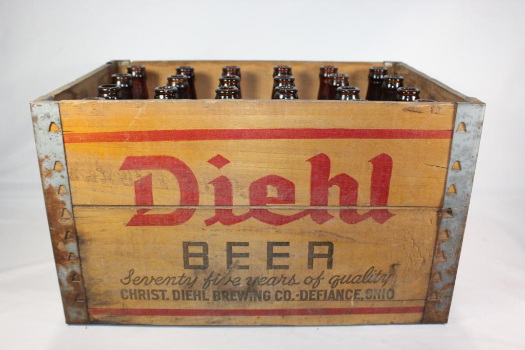 Diehl Beer Divided Bottle Crate W/ Bottles