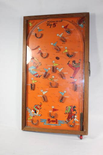 Vtg 5 In 1 Poosh M Up Pinball Tabletop Game