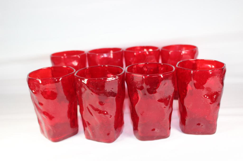 Morgantown Red Crinkle set of 8 juice glasses - Apr 09, 2022 | Auctions ...