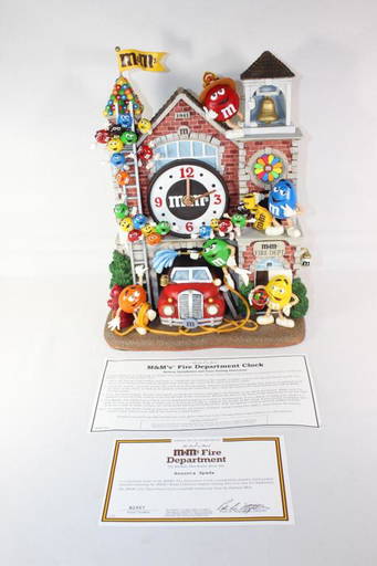 M&m's Fire Department Clock Danbury Mint
