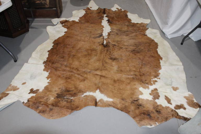 Tri-Color Cow Skin Rug - Brown, White, Black (#0384) on Aug 27, 2022 ...