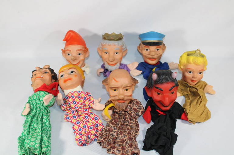 Vintage Western Germany Rubber Hand Puppets