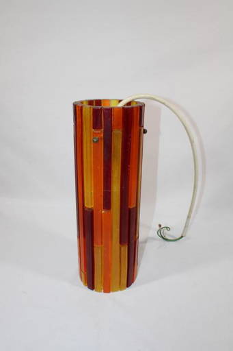 Moe Fiesta Mosaic Lucite Cylinder Swag Pendant