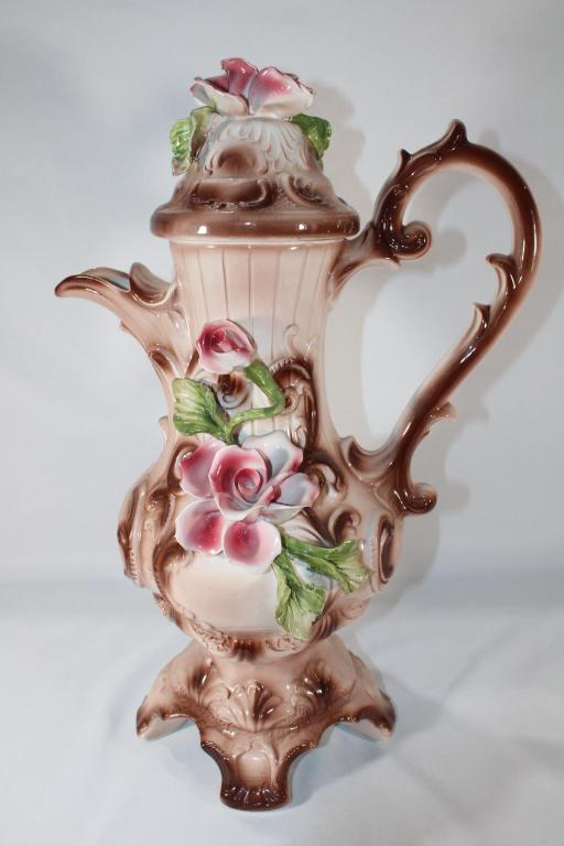 Capodimonte Porcelain Ewer / Pitcher W/ Lid