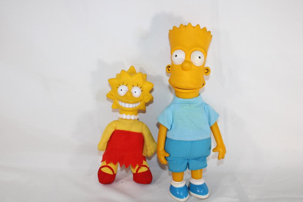 1990 Bart And Lisa Simpsons Rubber Dolls