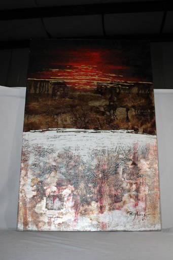 R Young Abstract Painting On Canvas