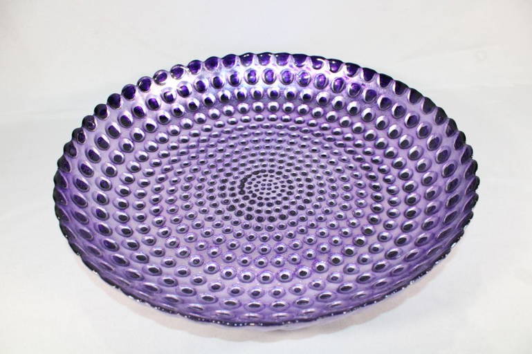 Large Purple Beaded Glass Bowl