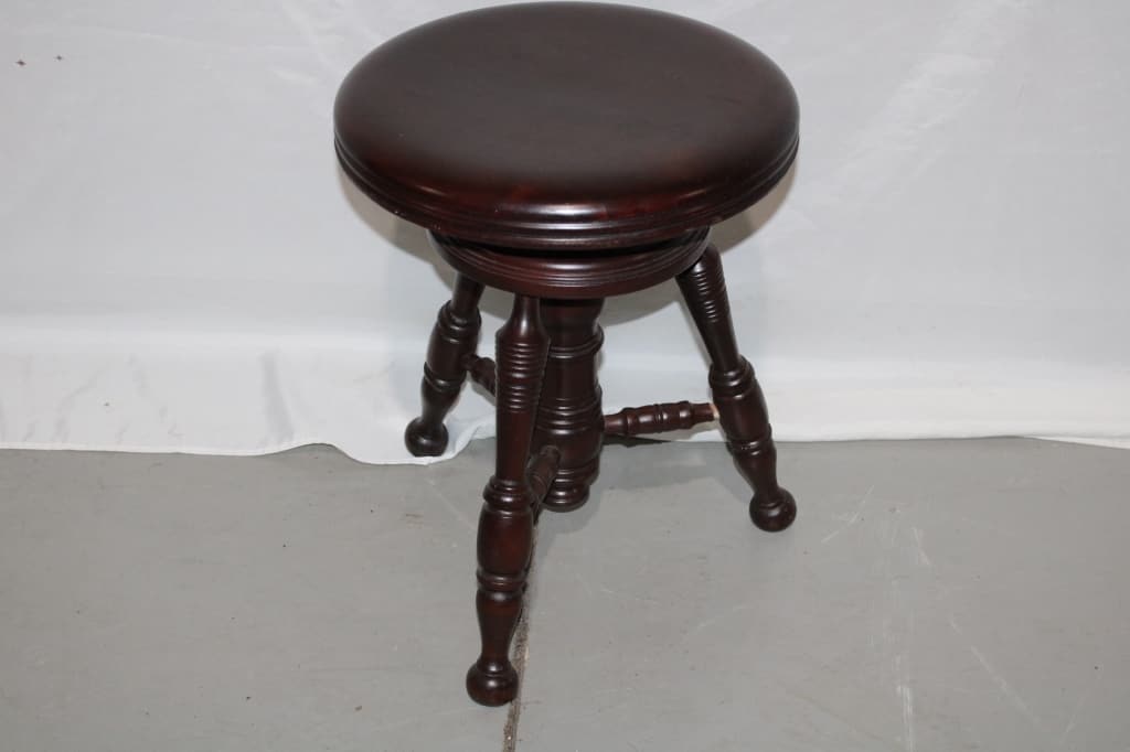 Antique Solid Wood Piano Stool Auction