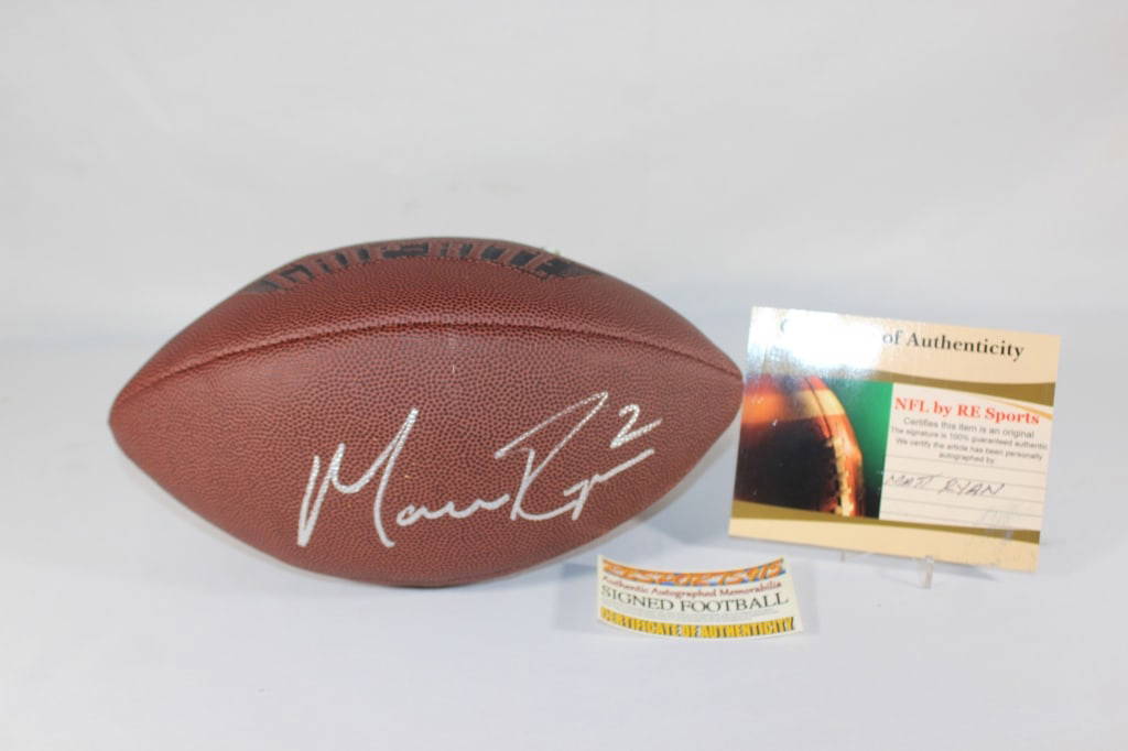 Matt Ryan Autographed Football With Case & Coa Auction
