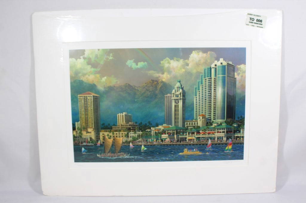 Alexander Chen Seriolithograph "aloha Tower" Auction