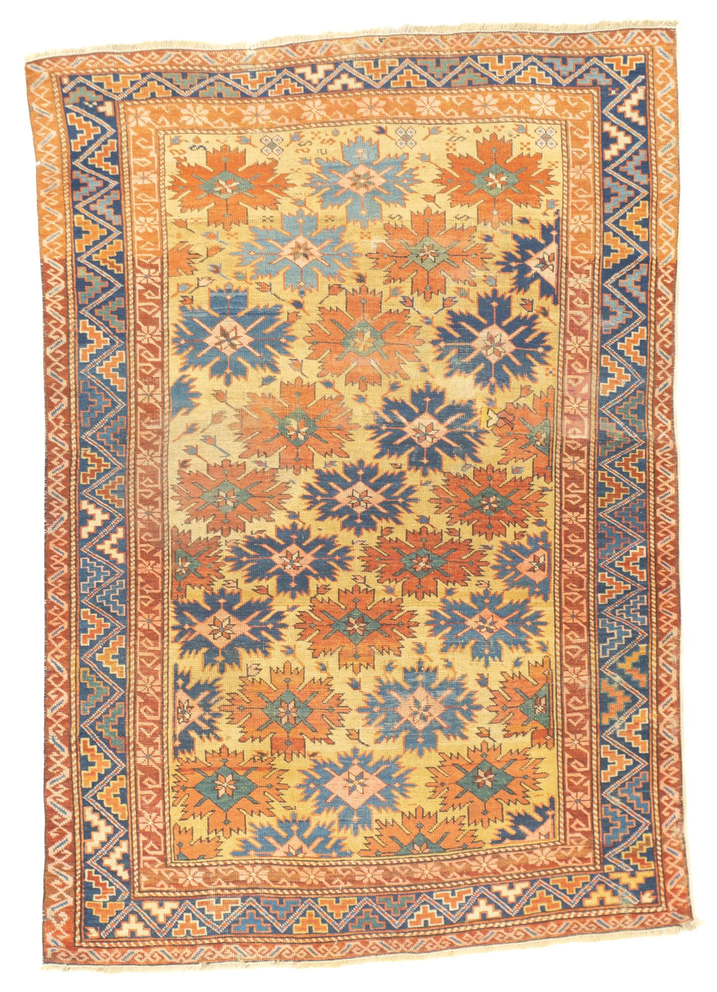 Antique Kuba Rug, 3'8" X 5'3" ( 1.12 X 1.60 M)
