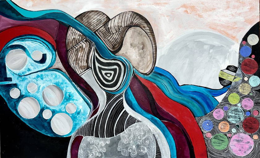 Azadeh Ahmadi, Seashell Lady, Acrylic On Canvas