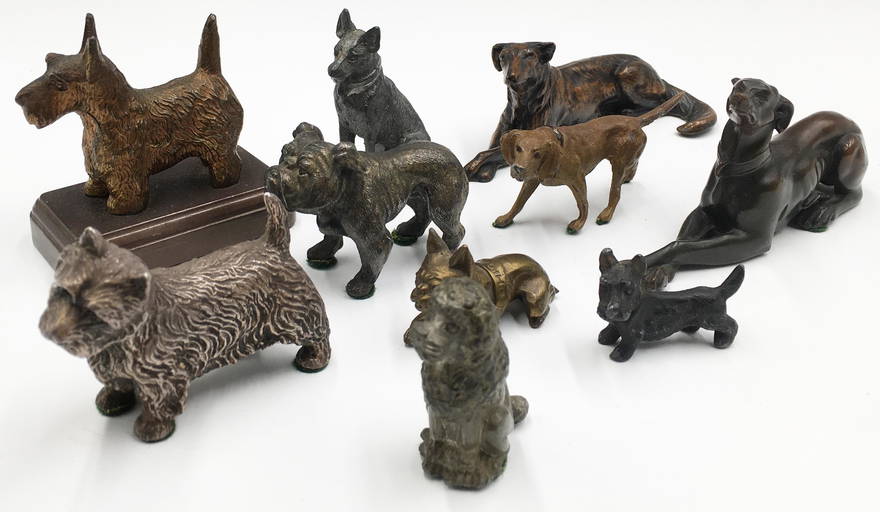 Lot of 10 Small Metal Dog Figures. - Nov 27, 2021 | Direct Auction ...