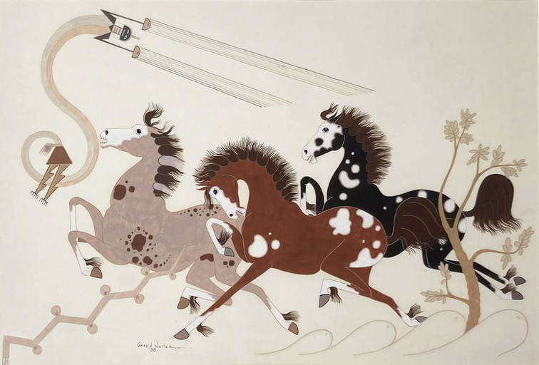 Native American Painting Signed Gerald Nailor.