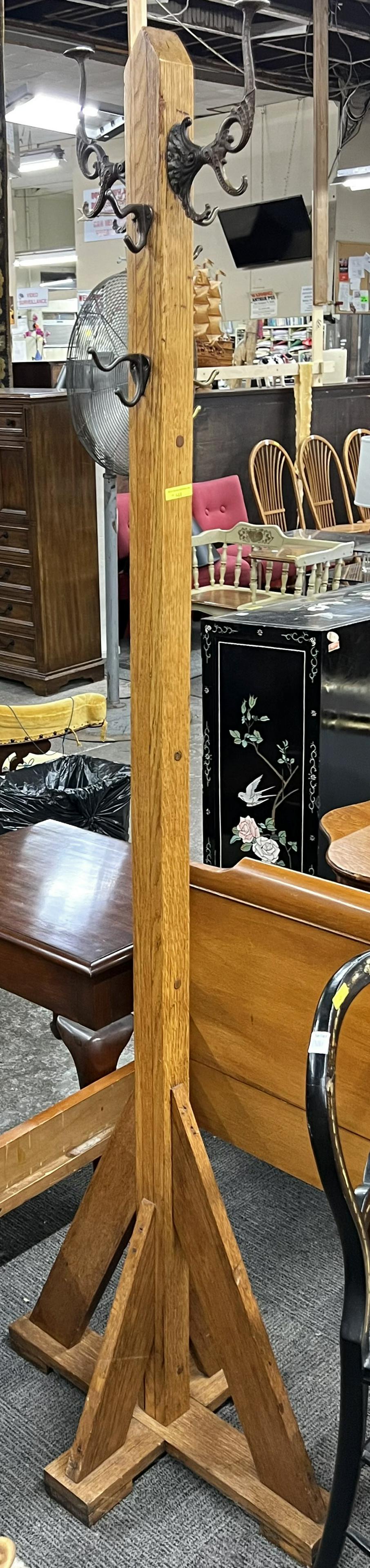 Solid Mission Oak Coat Tree.