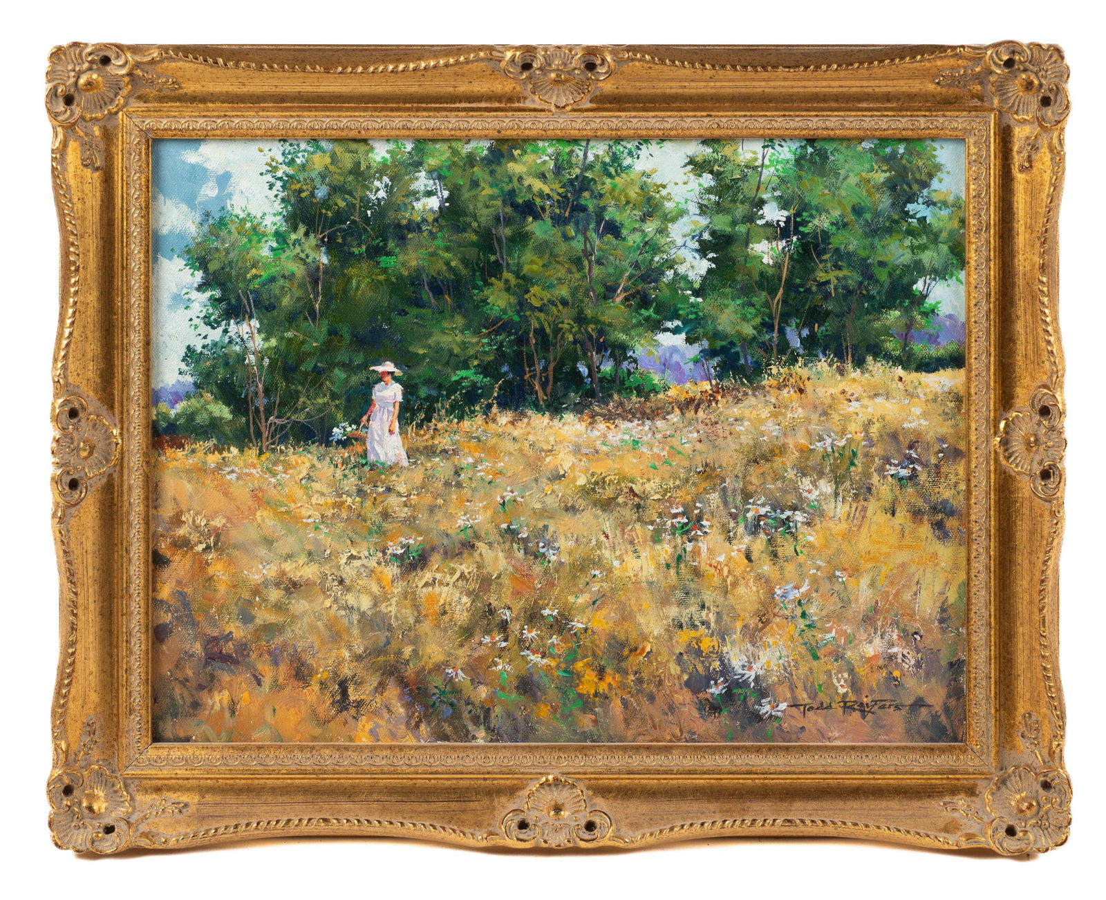 Todd Reifers Painting Of Woman In Flowered Field.