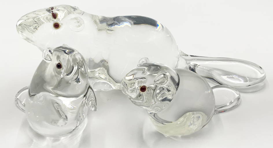 Set of 3 Steuben Crystal Beaver Figures. - Oct 01, 2022 | Direct ...