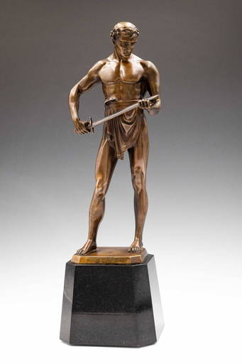 Bronze Statuette of Greco-Roman Soldier w/ Sword. (#0347) on Dec 03 ...