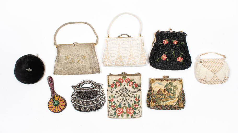 Lot of 9 Vintage Ladies' Purses, Mostly Beaded. (#0365) on Dec 03, 2022 ...