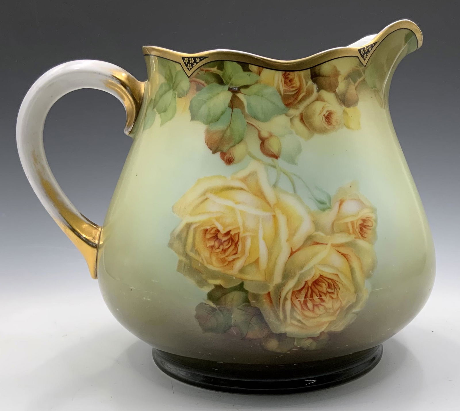 Thomas Bavaria Pitcher w/ Yellow Roses. (#0433) on Dec 03, 2022 ...