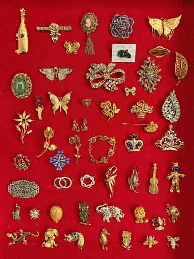 Lot of Costume Jewelry Pins, Earrings, etc. (#0025) on Jan 21, 2023 ...