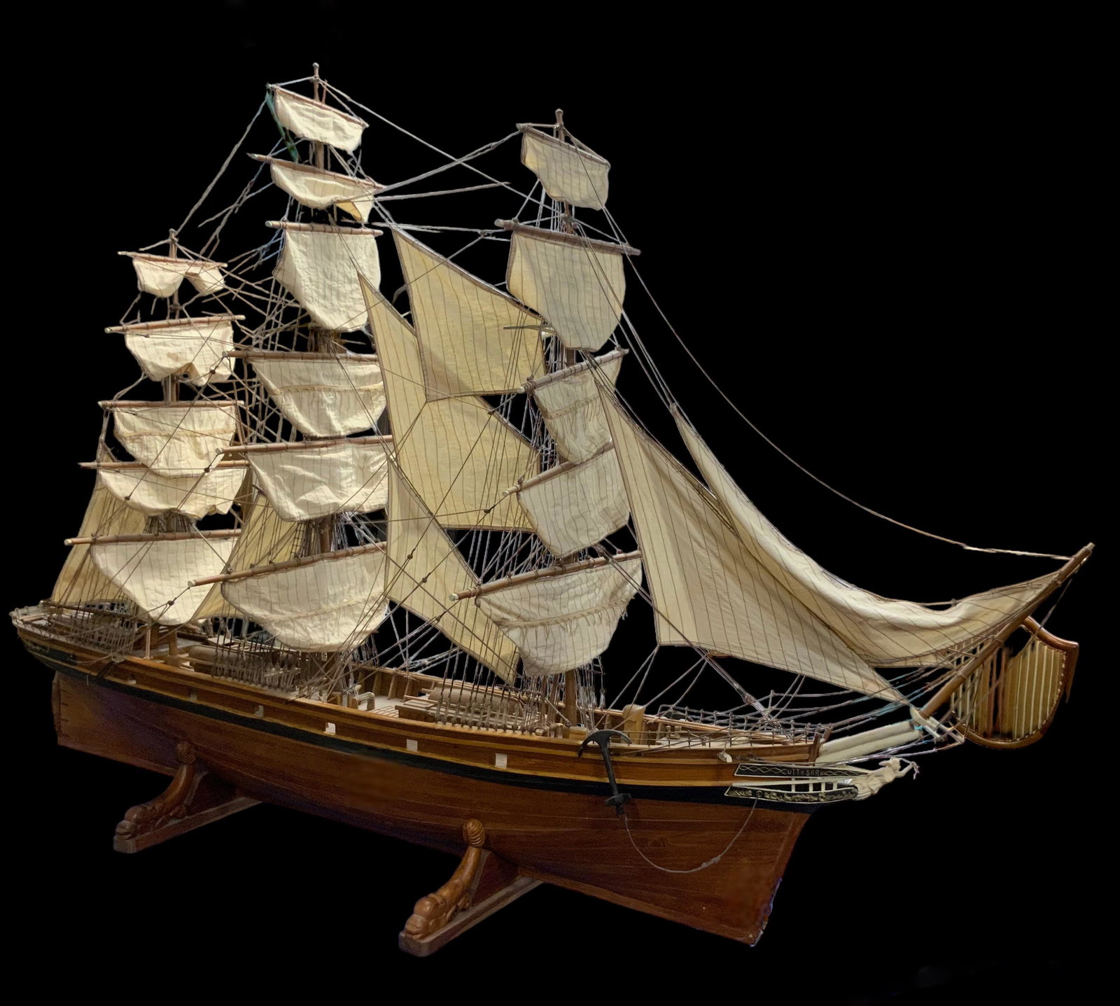 6' Long Model Of British Cutty Sark Clipper Ship.