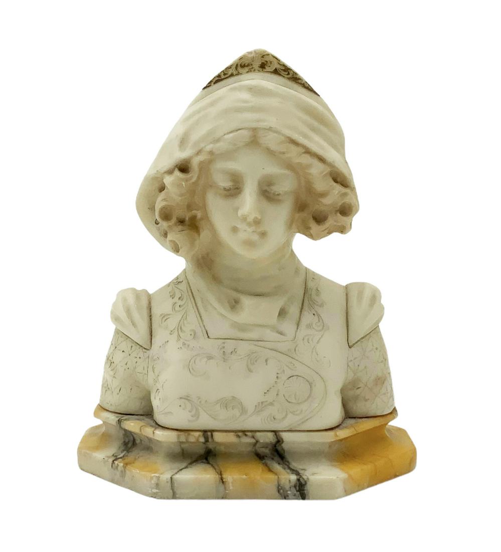 Small Italian Alabaster Woman Bust on Marble Base. - Mar 11, 2023 ...
