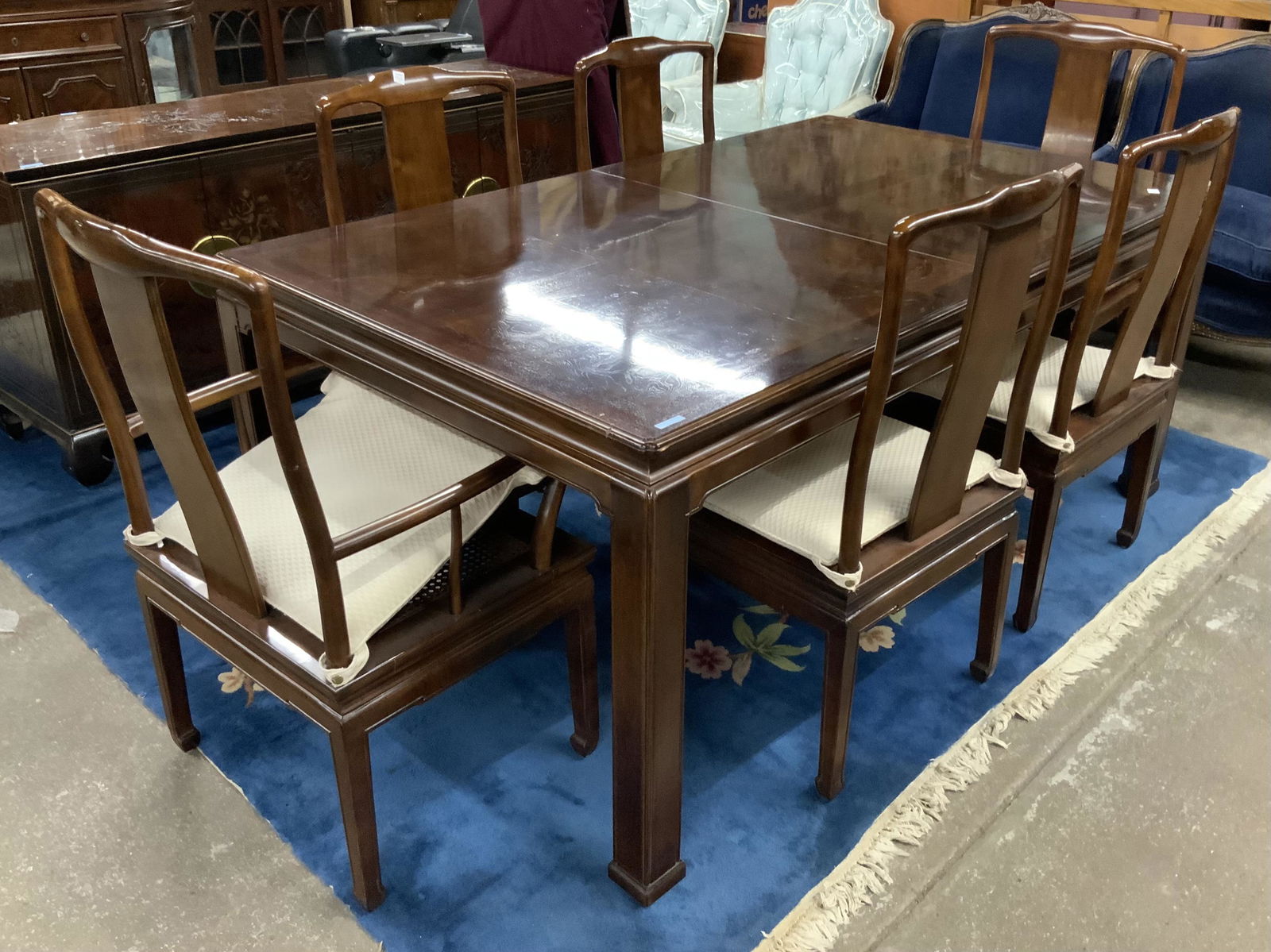Henredon Asian Style Dining Table & 6 Chairs.