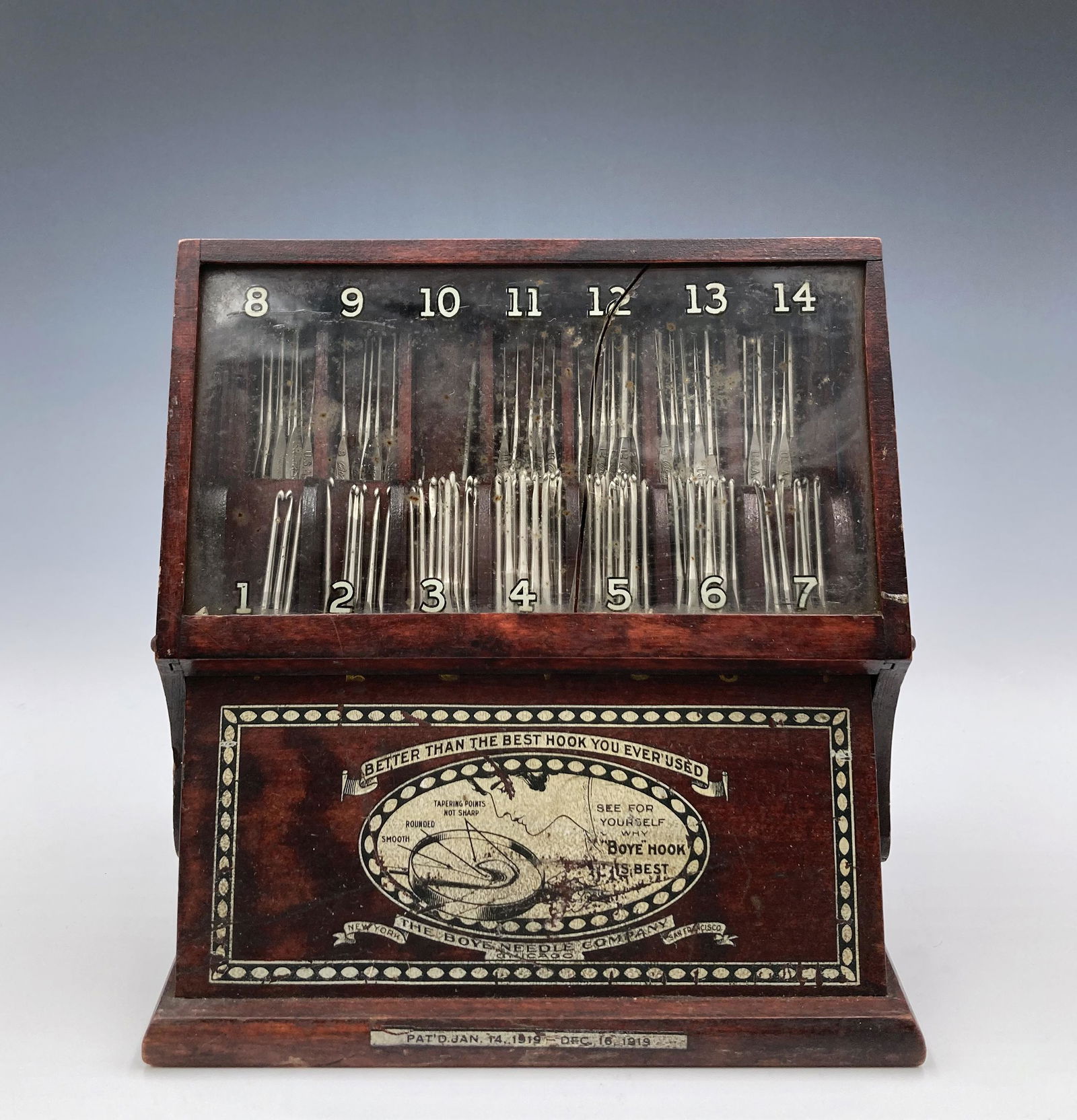 Boye Hook Counter Top Needle Display Case.