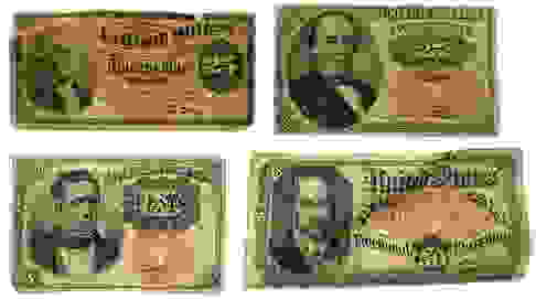 Lot Of 4 U.s. Fractional Currency Notes. Auction