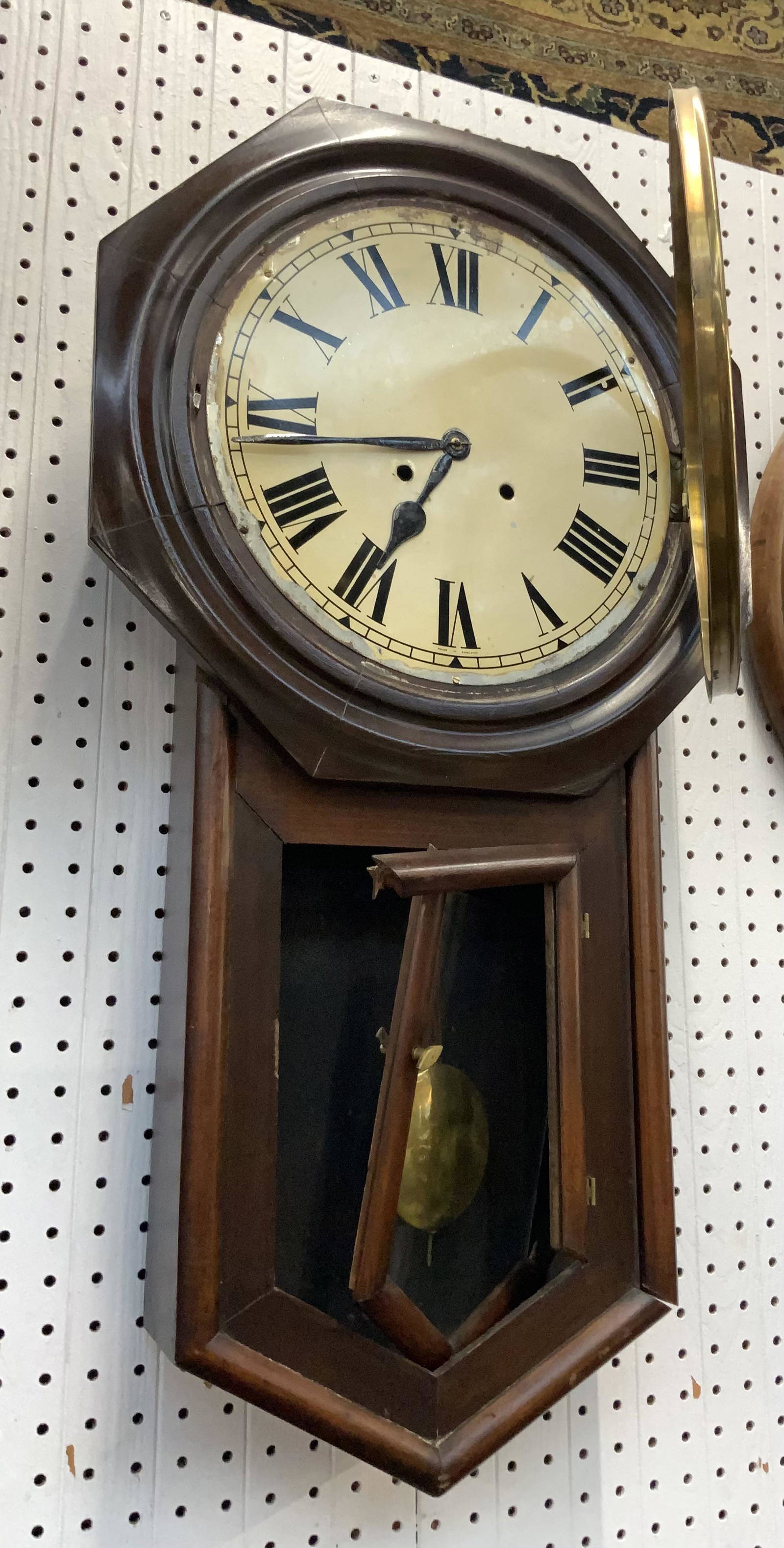 Antique Walnut Regulator Style Wall Clock Auction