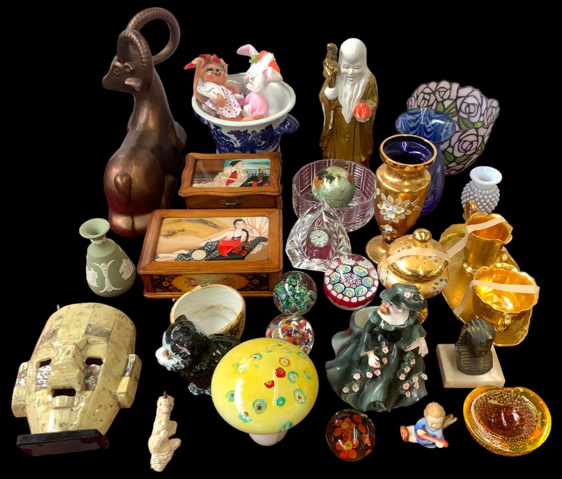 Lot: Haeger Pottery, Pickard, Bohemian Glass, Etc. Auction
