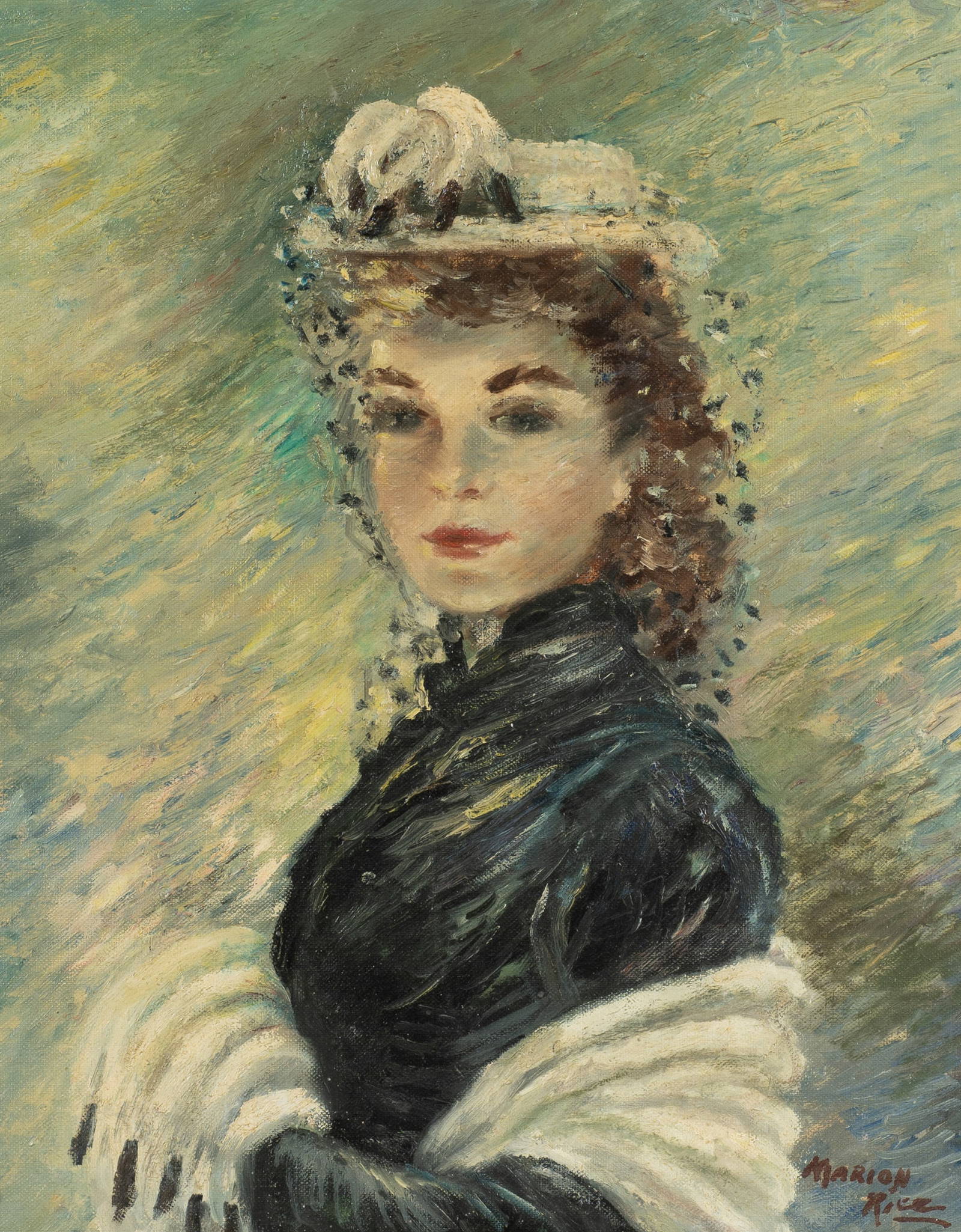 Sgd. Oil Painting Of "mimi", By Marion Rice. Auction