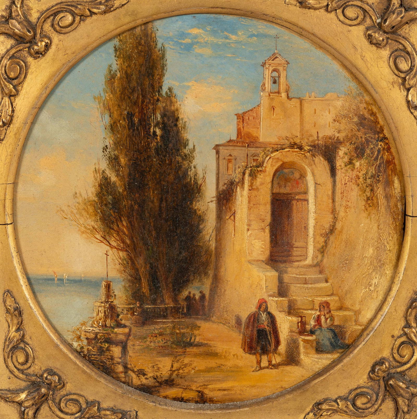 Unsigned Antique Italian Oil Painting. Auction