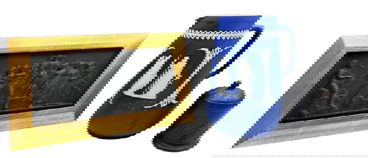 Lot Of Wedgwood Black Basalt Ware, Jasperware.