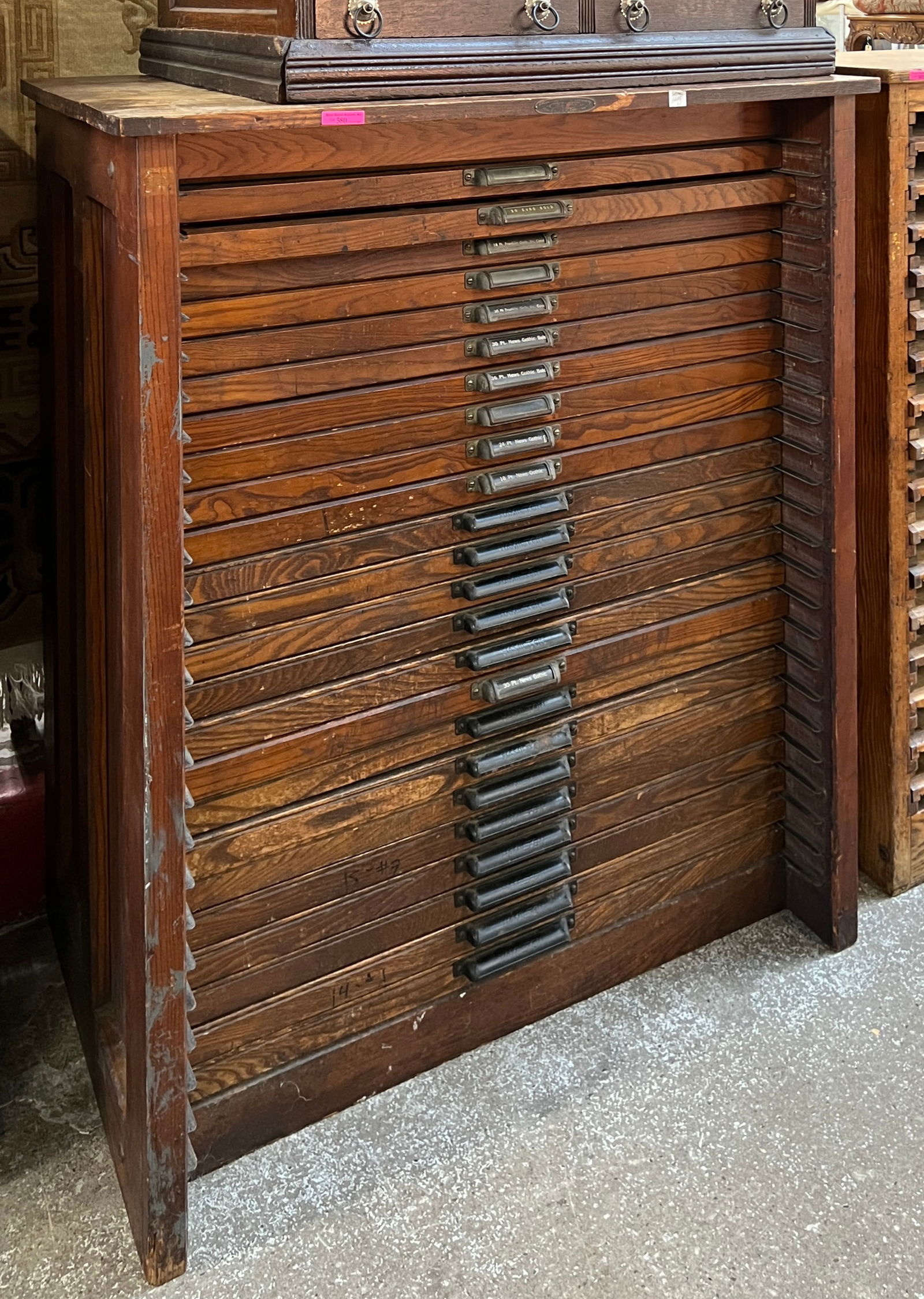 Hamilton Printer's Cabinet. Auction