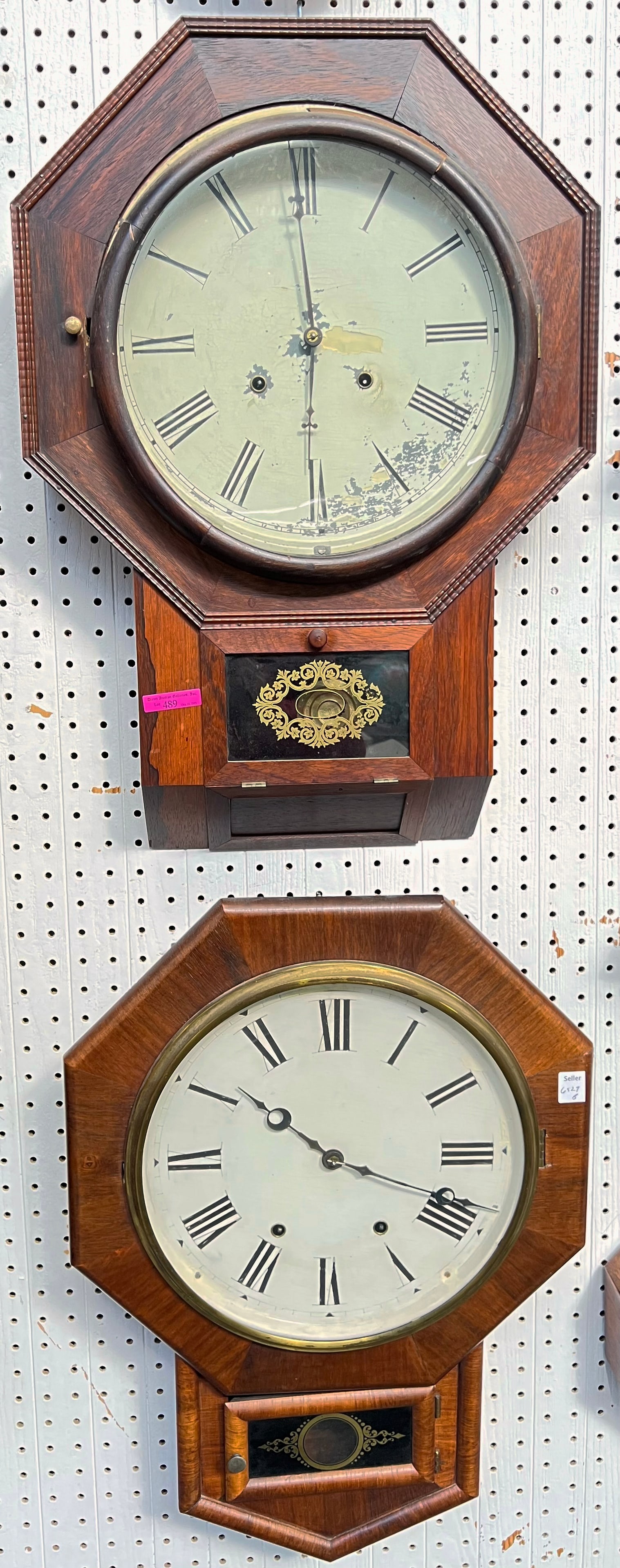 Lot Of 2 Antique Clocks - Atkins & New Haven. Auction