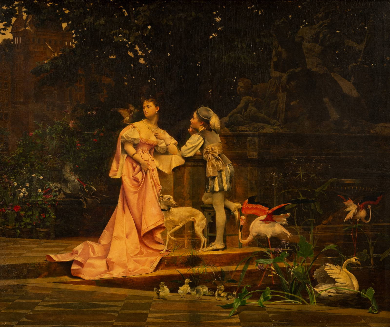 The Lady And The Page, Paul Alphonse Viry. Auction