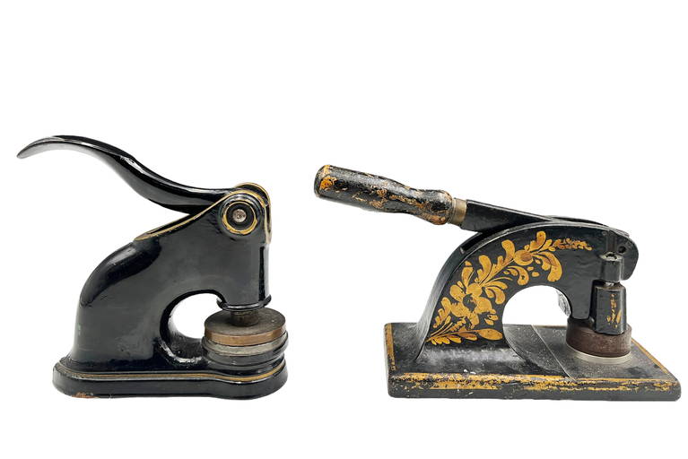 Pr. Of Antique Seal Presses.
