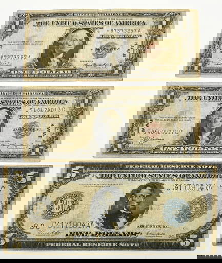 Lot Of 3 Old U.s. Currency Notes Two Hawaii $1.