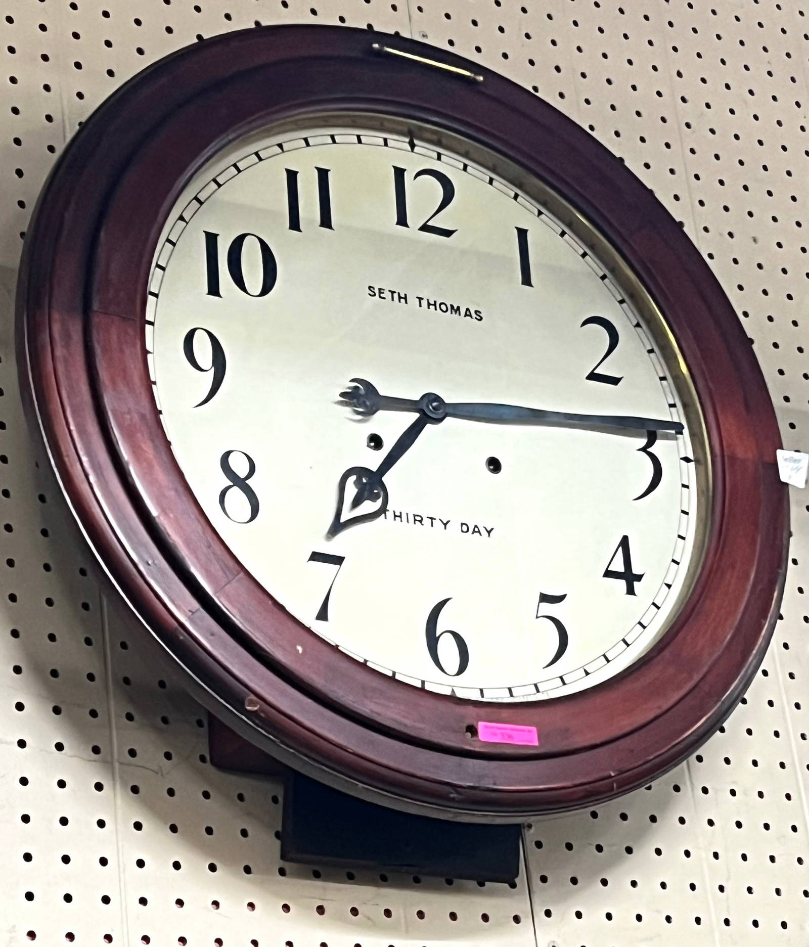 Large Seth Thomas Thirty Day Wall Clock. Auction