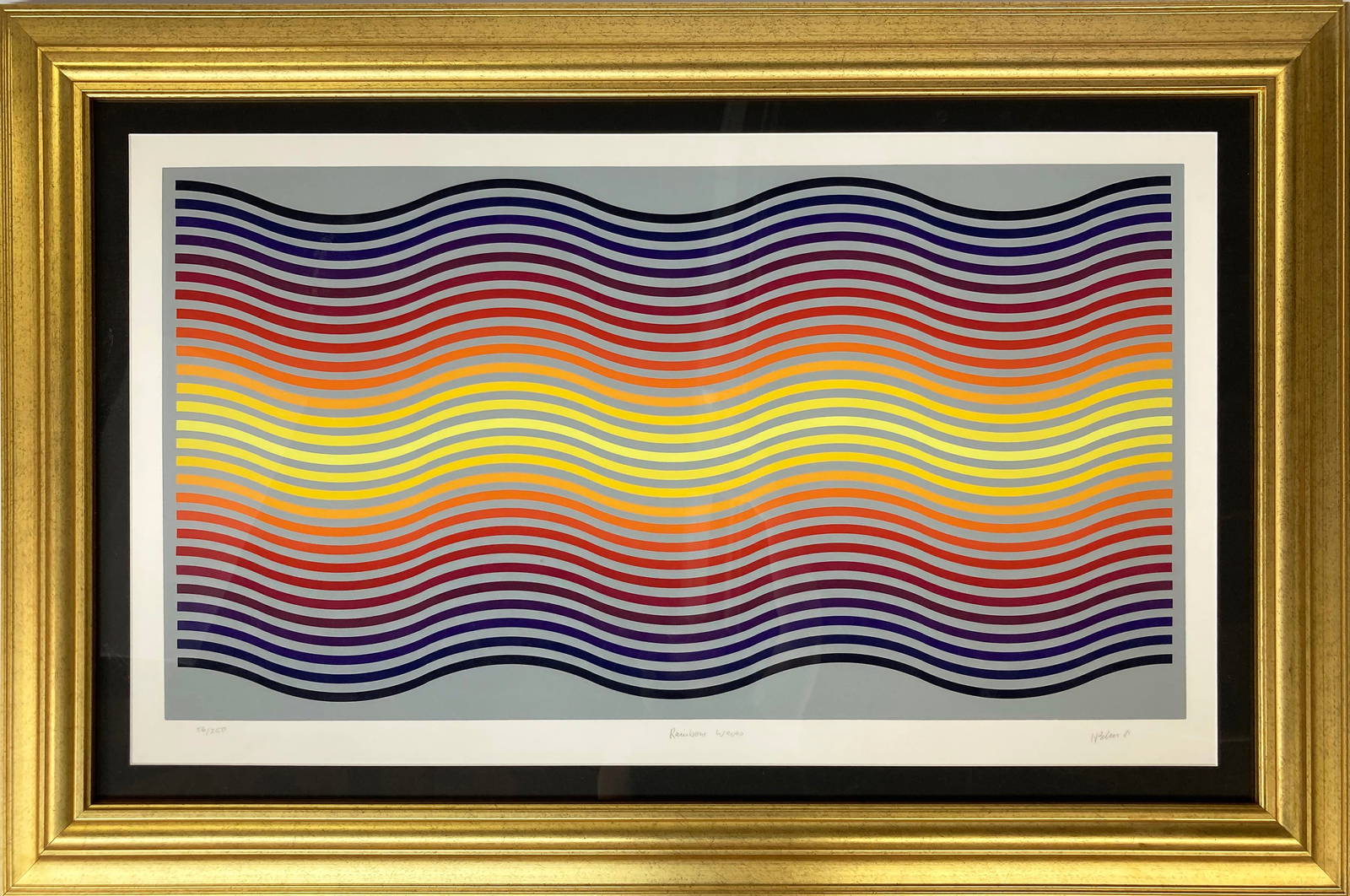 Jurgen Peters Color Serigraph, Rainbow Waves. Auction
