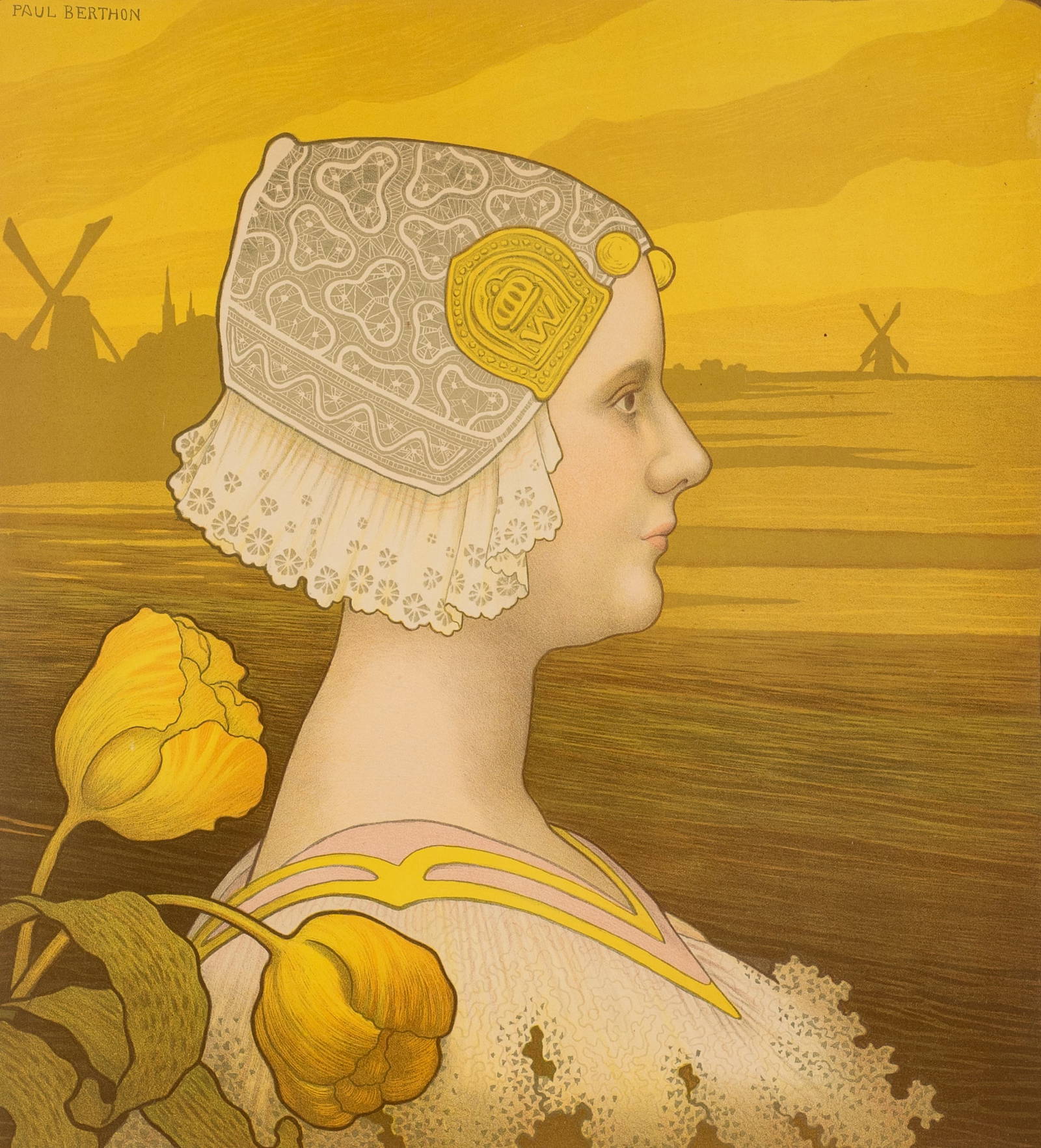 Lithograph Of Queen Wilhelmina, Paul Berthon. Auction