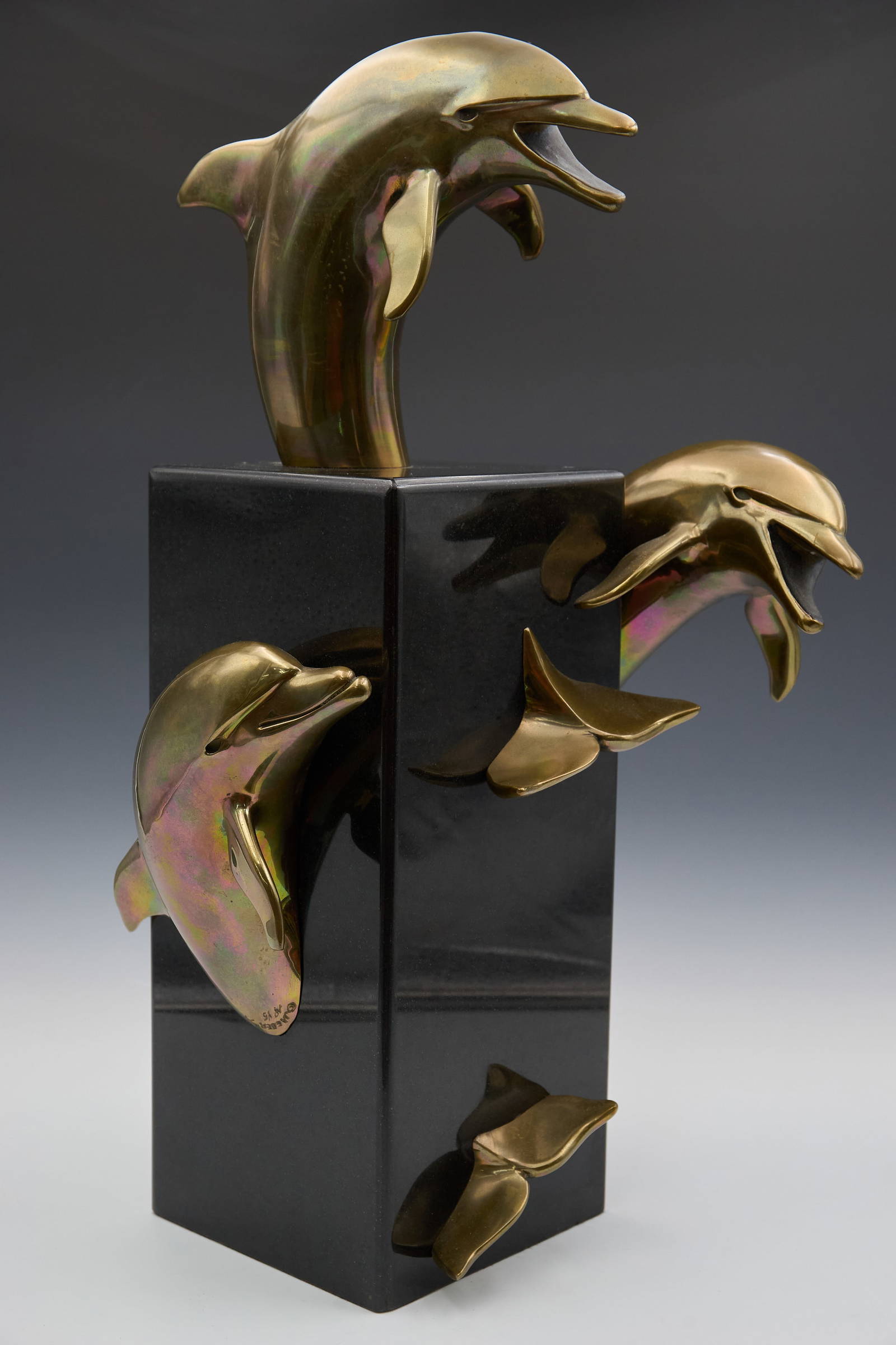 "column Of Dolphins" John Jagger Bronze Sculpture. Auction