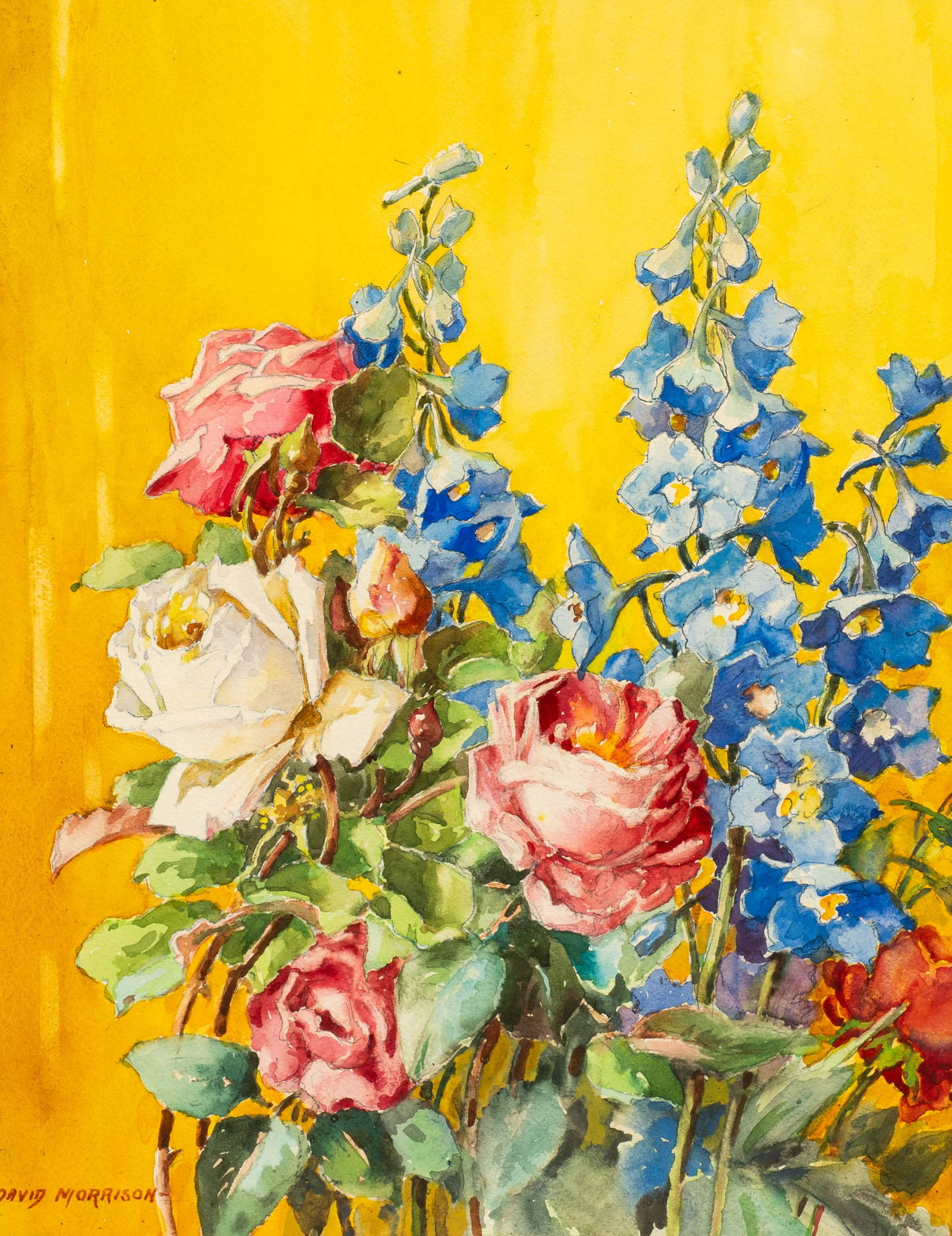 Floral Watercolor Painting By David Morrison. Auction