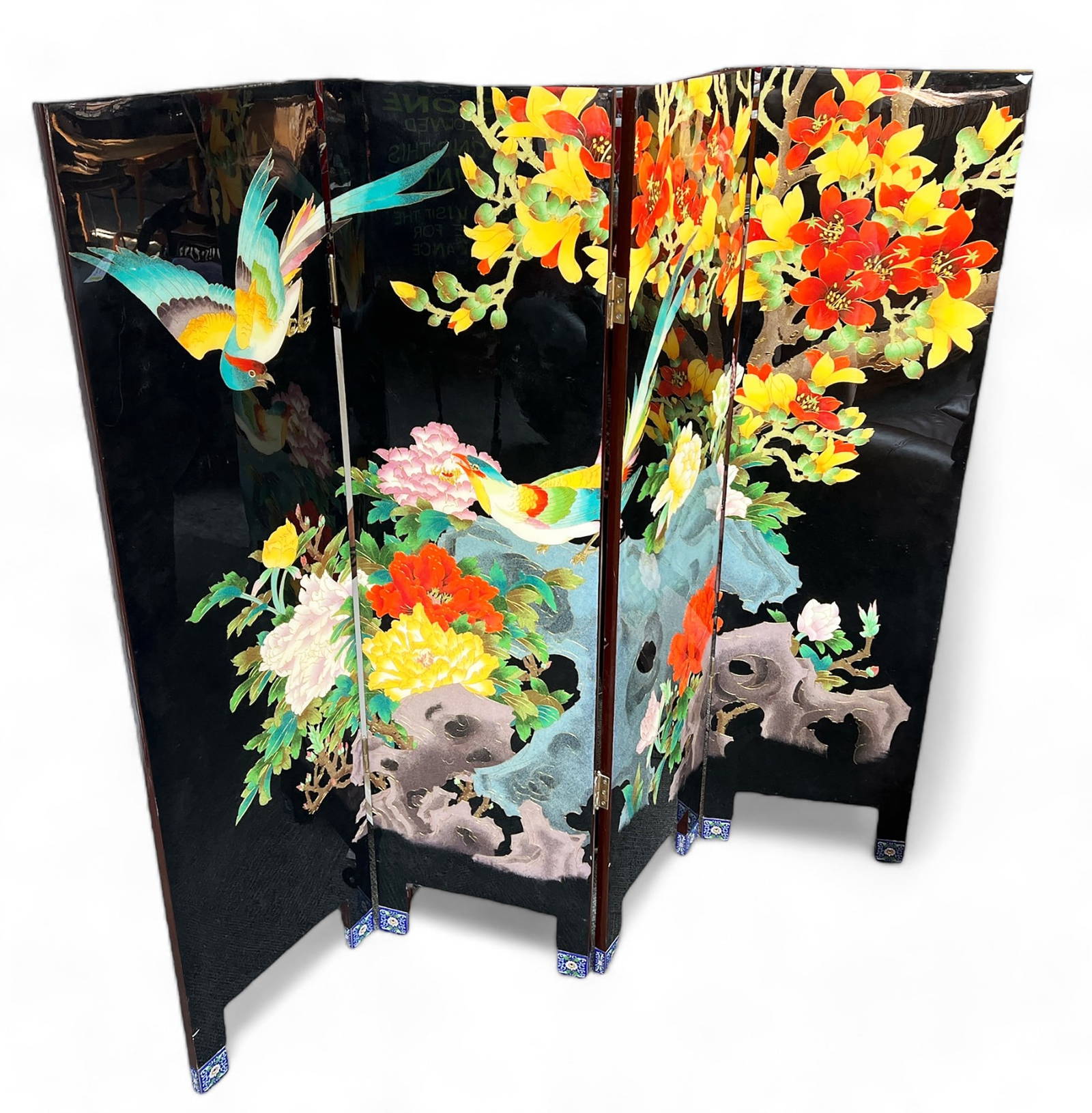 4-panel Lacquered Asian Style Screen. - May 25, 2024 | Direct Auction ...