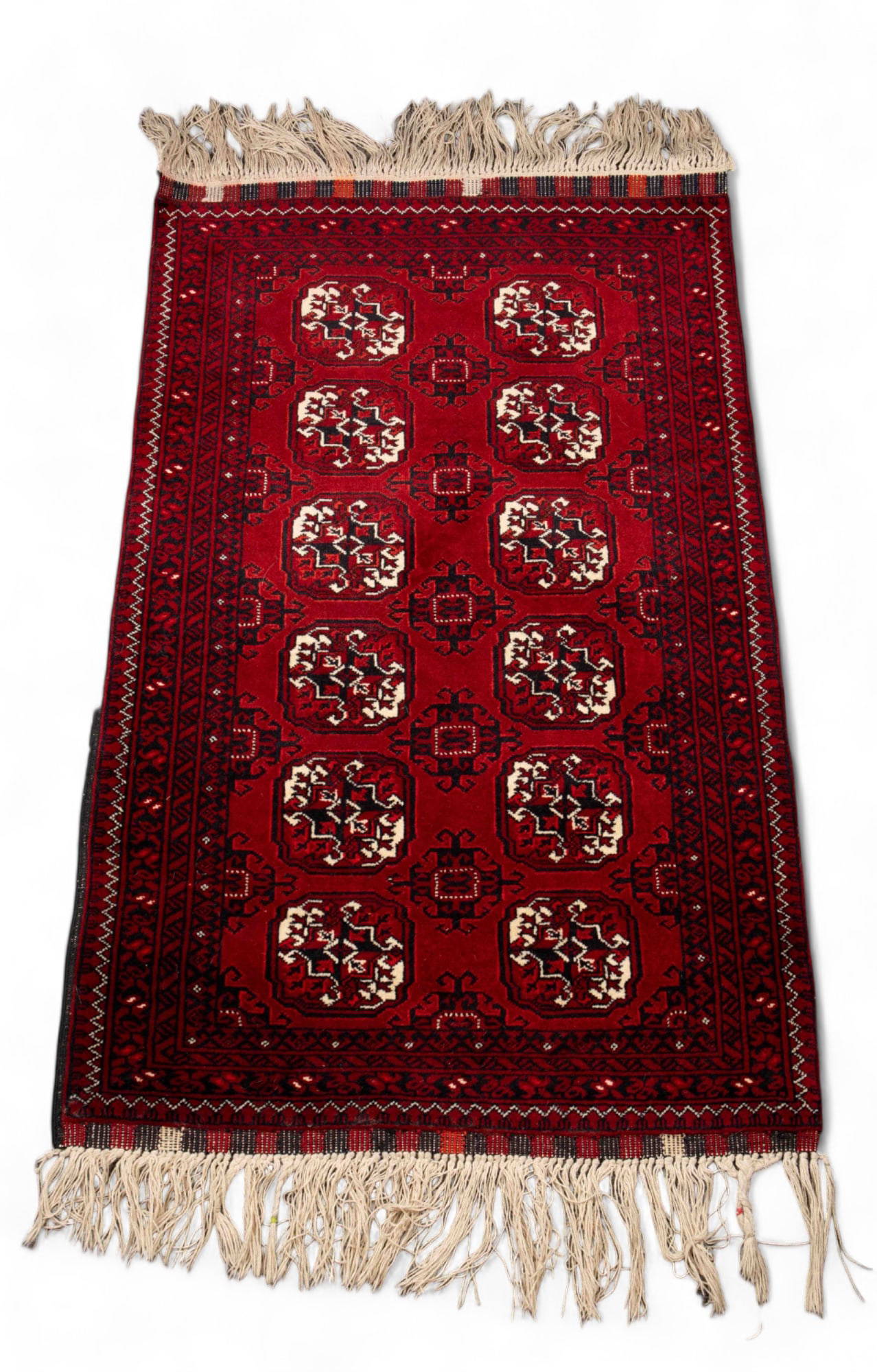 2' 7" X 4' Red Turkoman Or Bokhara Rug. Auction